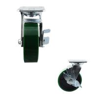 China 990LBS Capacity 6 Inch PU Swivel Locking Silent Heavy Duty Casters for sale