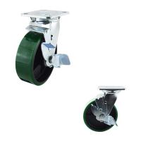 China 990LBS Capacity 6 Inch PU Swivel Locking Silent Heavy Duty Casters for sale