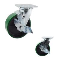 China 990LBS Capacity 6 Inch PU Swivel Locking Silent Heavy Duty Casters for sale