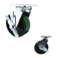 China 990LBS Capacity 6 Inch PU Swivel Locking Silent Heavy Duty Casters for sale