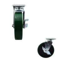 China 8 Inch Wheel High Capacity PU Iron Locking Swivel Castors for sale