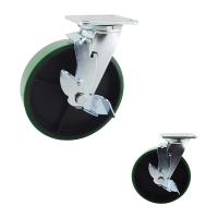 China 8 Inch Wheel High Capacity PU Iron Locking Swivel Castors for sale