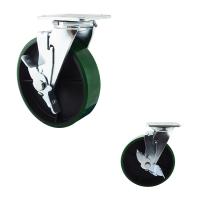 China 8 Inch Wheel High Capacity PU Iron Locking Swivel Castors for sale