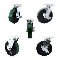 China 8 Inch Wheel High Capacity PU Iron Locking Swivel Castors for sale