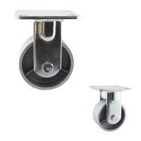 China 100mm  200kg Silver Cast Iron Rigid Caster Wheels For Table Furniture for sale