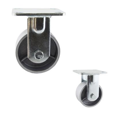 China 100mm  200kg Silver Cast Iron Rigid Caster Wheels For Table Furniture for sale