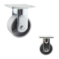 China 100mm  200kg Silver Cast Iron Rigid Caster Wheels For Table Furniture for sale
