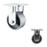 China 100mm  200kg Silver Cast Iron Rigid Caster Wheels For Table Furniture for sale