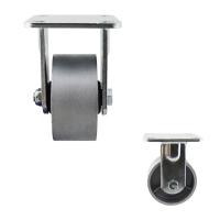China 100mm  200kg Silver Cast Iron Rigid Caster Wheels For Table Furniture for sale