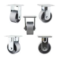 China 100mm  200kg Silver Cast Iron Rigid Caster Wheels For Table Furniture for sale