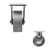 China 5 Inch Silver Furniture Roller Bearing Fixed Wheel Castors for sale