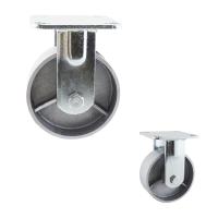 China 5 Inch Silver Furniture Roller Bearing Fixed Wheel Castors for sale