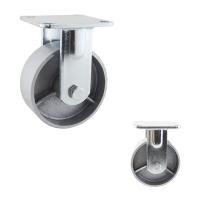 China 5 Inch Silver Furniture Roller Bearing Fixed Wheel Castors for sale