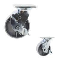 China 125mm Cast Iron 506LBS Capacity Side Brake Heavy Duty Table Casters Wheels for sale