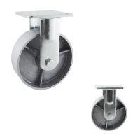 China OEM 6x2 Inch Solid Silver Wheel Heavy Duty Fixed Cast Iron Casters for sale