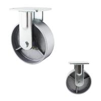 China OEM 6x2 Inch Solid Silver Wheel Heavy Duty Fixed Cast Iron Casters for sale