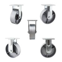 China OEM 6x2 Inch Solid Silver Wheel Heavy Duty Fixed Cast Iron Casters for sale