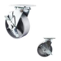 China Top Plate Steel Wheel 280kg Capacity Side Lock 150mm Castor Wheels for sale