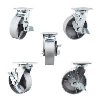 China Top Plate Steel Wheel 280kg Capacity Side Lock 150mm Castor Wheels for sale