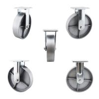 China 200mm Diameter 300kg Load Capacity Cast Iron Metal Trolley Wheels for sale