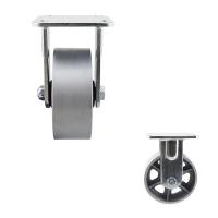 China 125x50mm Diameter Cast Iron Heavy Duty Casters With Grease Nipple for sale