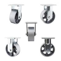 China 125x50mm Diameter Cast Iron Heavy Duty Casters With Grease Nipple for sale