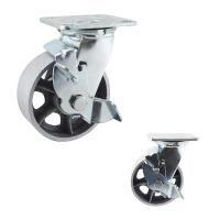 China Side Lock 230kg Hollow Core 5 Inch Swivel Heavy Duty Braked Castors With Brake for sale
