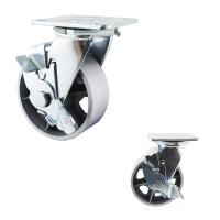 China Side Lock 230kg Hollow Core 5 Inch Swivel Heavy Duty Braked Castors With Brake for sale