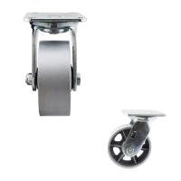 China 5 Inch Hollow Core Iron Swivel Plate Industrial Caster Wheels for sale