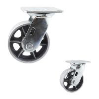 China 5 Inch Hollow Core Iron Swivel Plate Industrial Caster Wheels for sale