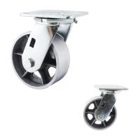 China 5 Inch Hollow Core Iron Swivel Plate Industrial Caster Wheels for sale
