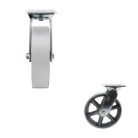 China 8 Inch Big Diameter 660LBS Load Capacity Cast Iron Hollow Swivel Plate Caster for sale