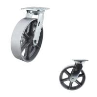 China 8 Inch Big Diameter 660LBS Load Capacity Cast Iron Hollow Swivel Plate Caster for sale