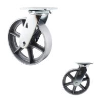 China 8 Inch Big Diameter 660LBS Load Capacity Cast Iron Hollow Swivel Plate Caster for sale