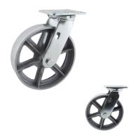 China 8 Inch Big Diameter 660LBS Load Capacity Cast Iron Hollow Swivel Plate Caster for sale