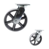 China 8 Inch Big Diameter 660LBS Load Capacity Cast Iron Hollow Swivel Plate Caster for sale