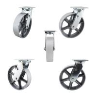 China 8 Inch Big Diameter 660LBS Load Capacity Cast Iron Hollow Swivel Plate Caster for sale