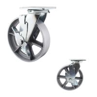 China 8x2 Inch Cast Iron 300kg  Capacity Hollow Swivel Lock Heavy Duty Casters for sale