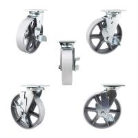 China 8x2 Inch Cast Iron 300kg  Capacity Hollow Swivel Lock Heavy Duty Casters for sale
