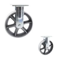 China 200mm Silver Color 300kg Capacity Hollow Core Rigid Caster Wheels Flat Tread for sale