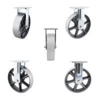 China 200mm Silver Color 300kg Capacity Hollow Core Rigid Caster Wheels Flat Tread for sale