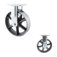 China 200mm Silver Color 300kg Capacity Hollow Core Rigid Caster Wheels Flat Tread for sale