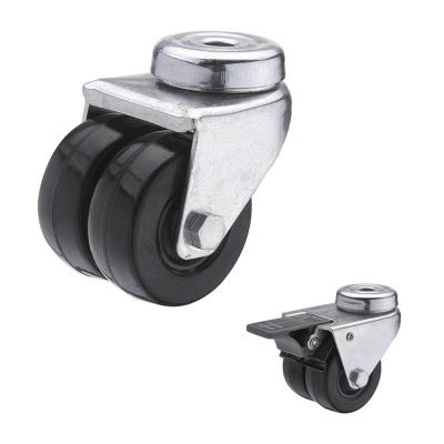 China Twin wheel 70kg Capacity 2 Inch Furniture Casters silent for sale