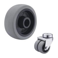 China 50MM Single Gray TPR 132LBS Load Capacity Rubber Casters for sale
