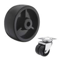 China 2 Inch Black PP 154LBS Load Capacity Twin Wheel  Light Duty Casters for sale
