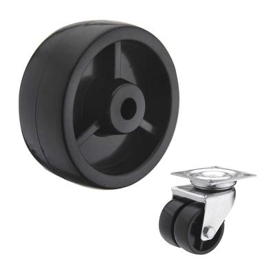 China 2 Inch Black PP 154LBS Load Capacity Twin Wheel  Light Duty Casters for sale