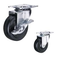 China 2.5 Inch 118LBS Load Capacity Swivel Plate Hard Rubber Wheel Industrial Grade for sale