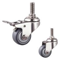 China 1.5 Inch TPR Soft Wheels Stainless Steel Rigid Plate Casters For Sale for sale