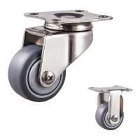 China 1.5 Inch TPR Soft Wheels Stainless Steel Rigid Plate Casters For Sale for sale