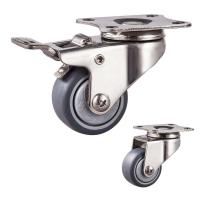 China 40mm 66LBS  Anticorrosive  Threaded Stem TPR Caster Light Duty 304 Stainless Steel Swivel for sale